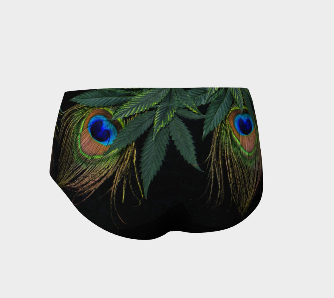 Peacock Spandex Shorts, Cannabis Booty Shorts, Rave Weed Shorts, Pole ...