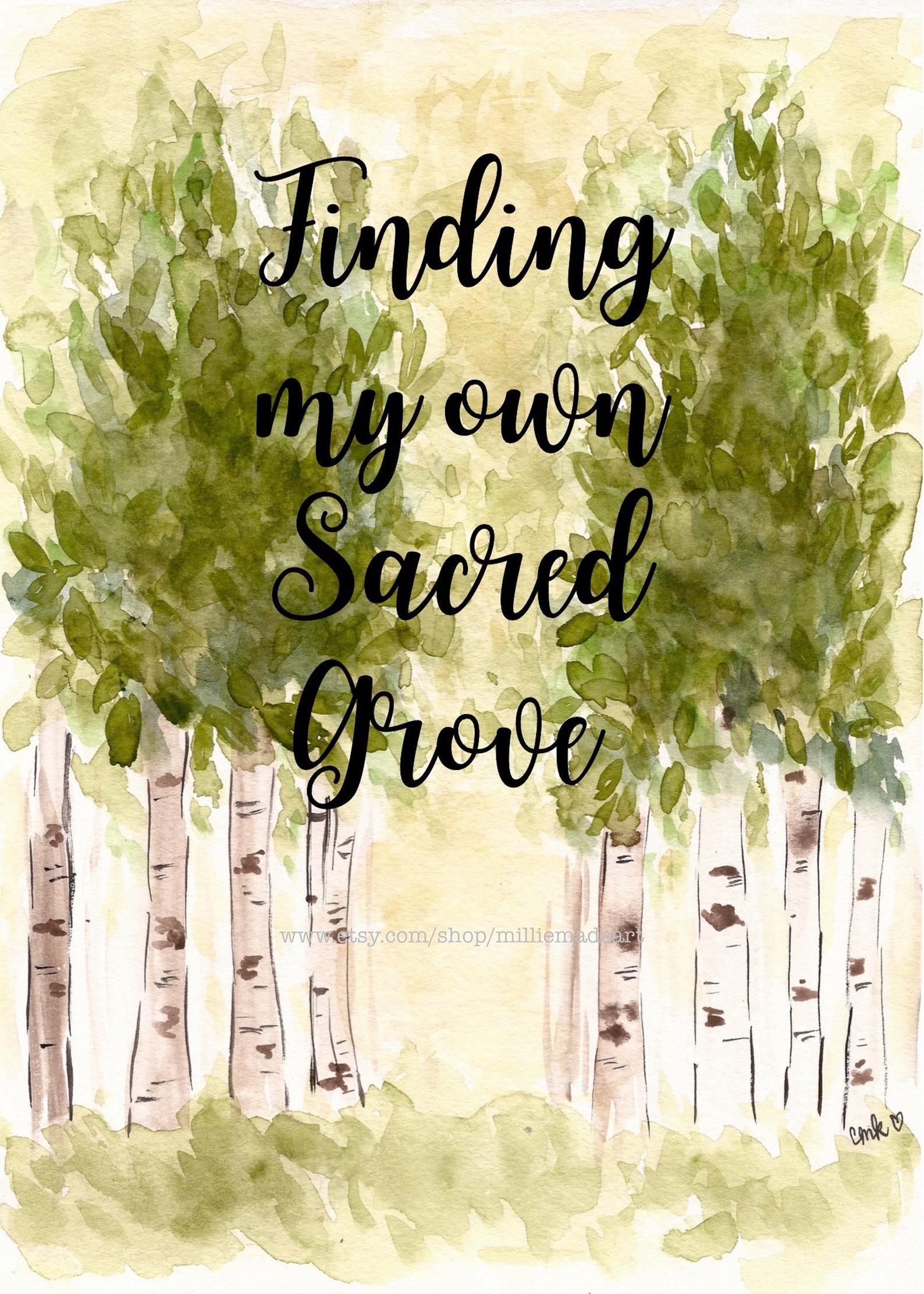 Sacred Grove Art Watercolor Art Aspen Art 5x7 LDS - Etsy