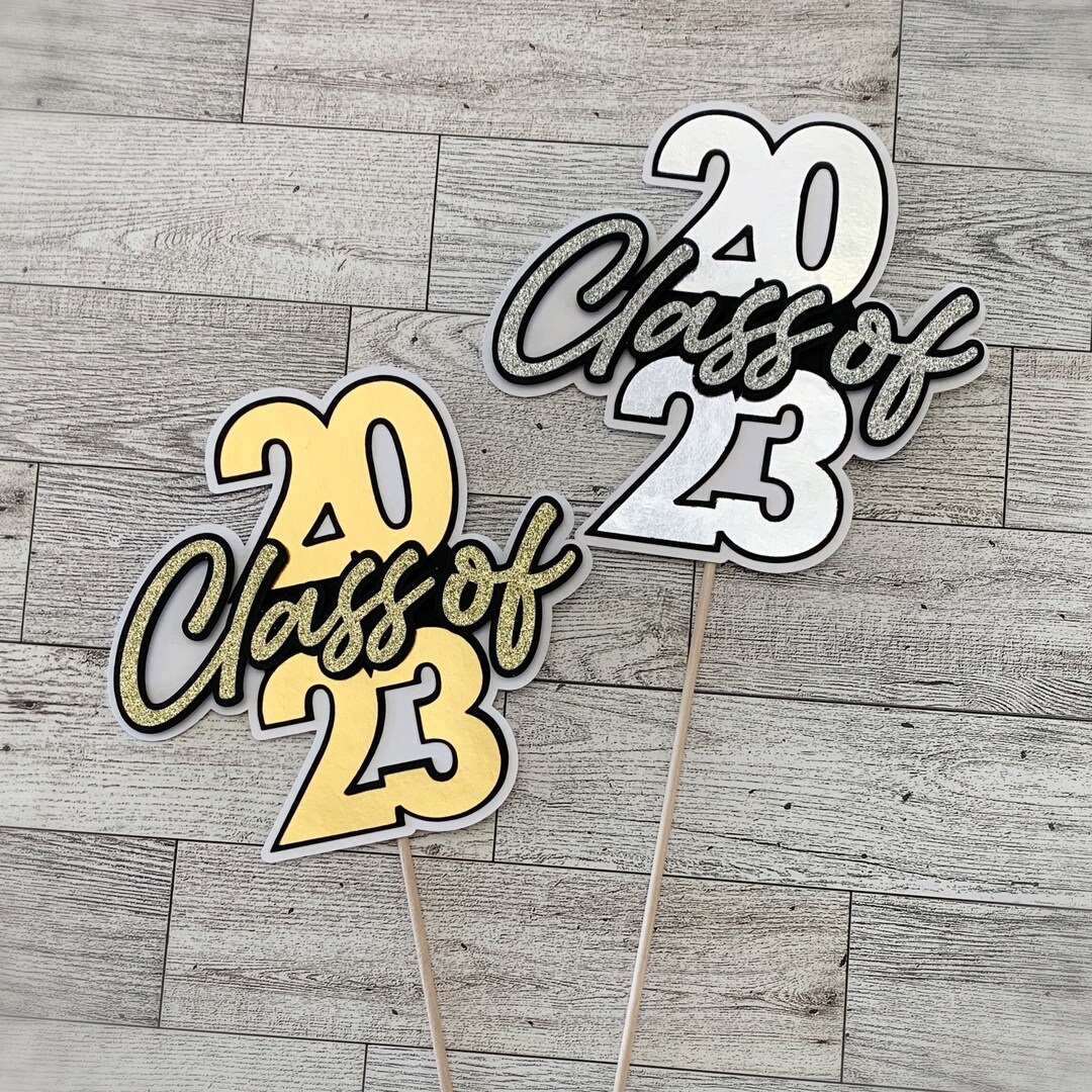 Graduation CENTERPIECE PICKS Class of 2025, Set of 3, Grad Party ...