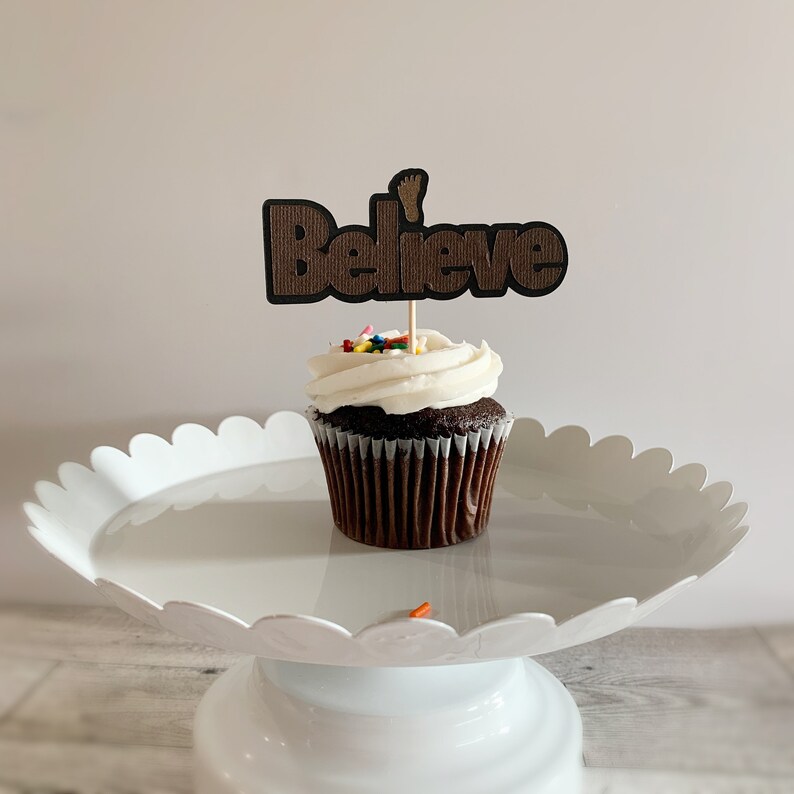 Bigfoot Cupcake Toppers Bigfoot Believe Tree Food Pick - Etsy