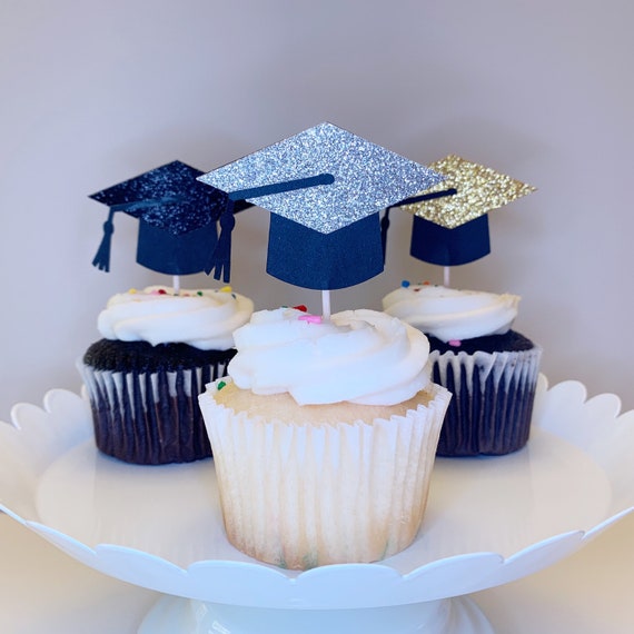 Graduation Cap Cupcake Topper Food Picks Graduation Party - Etsy