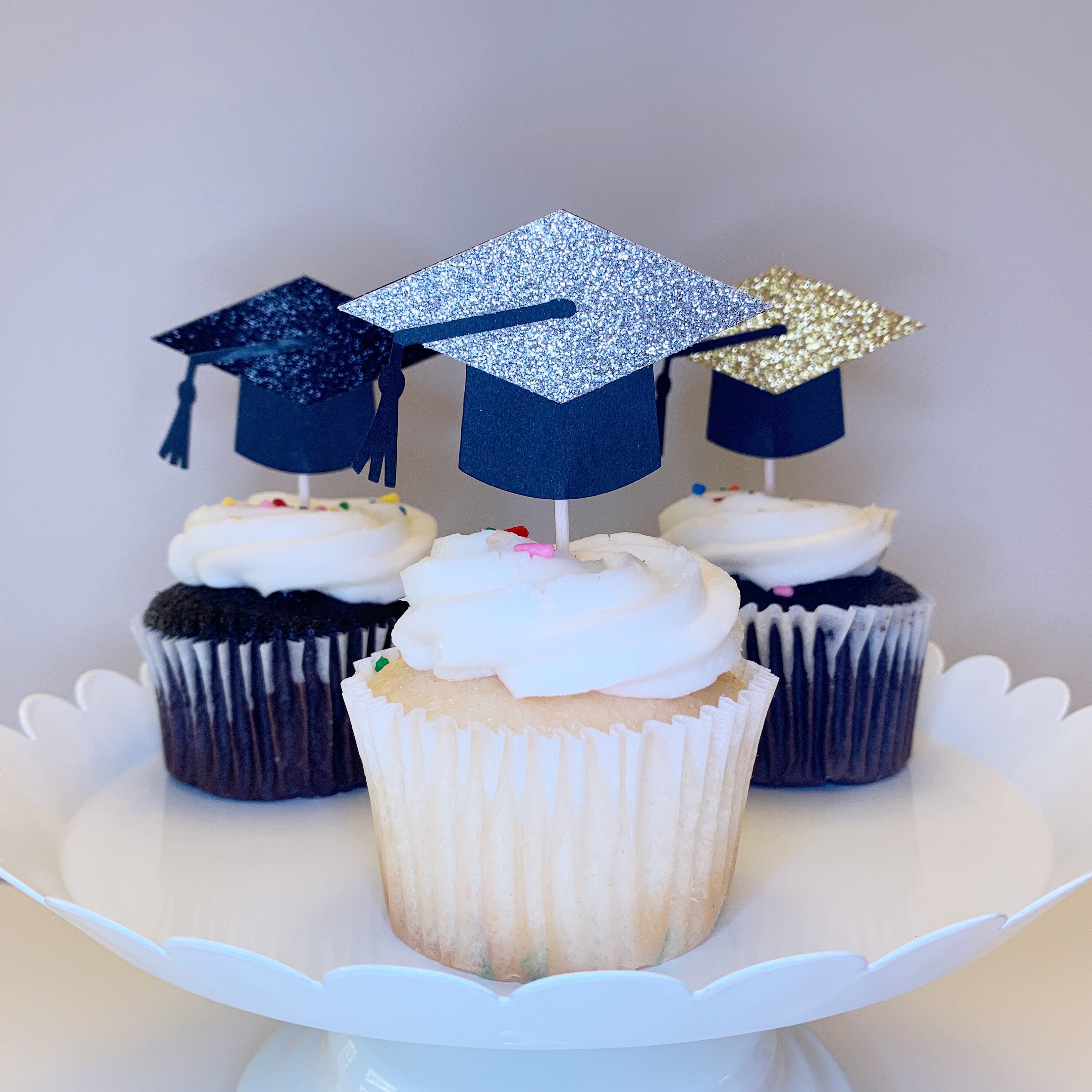 Graduation Cap Cupcake Topper Food Picks Graduation Party - Etsy