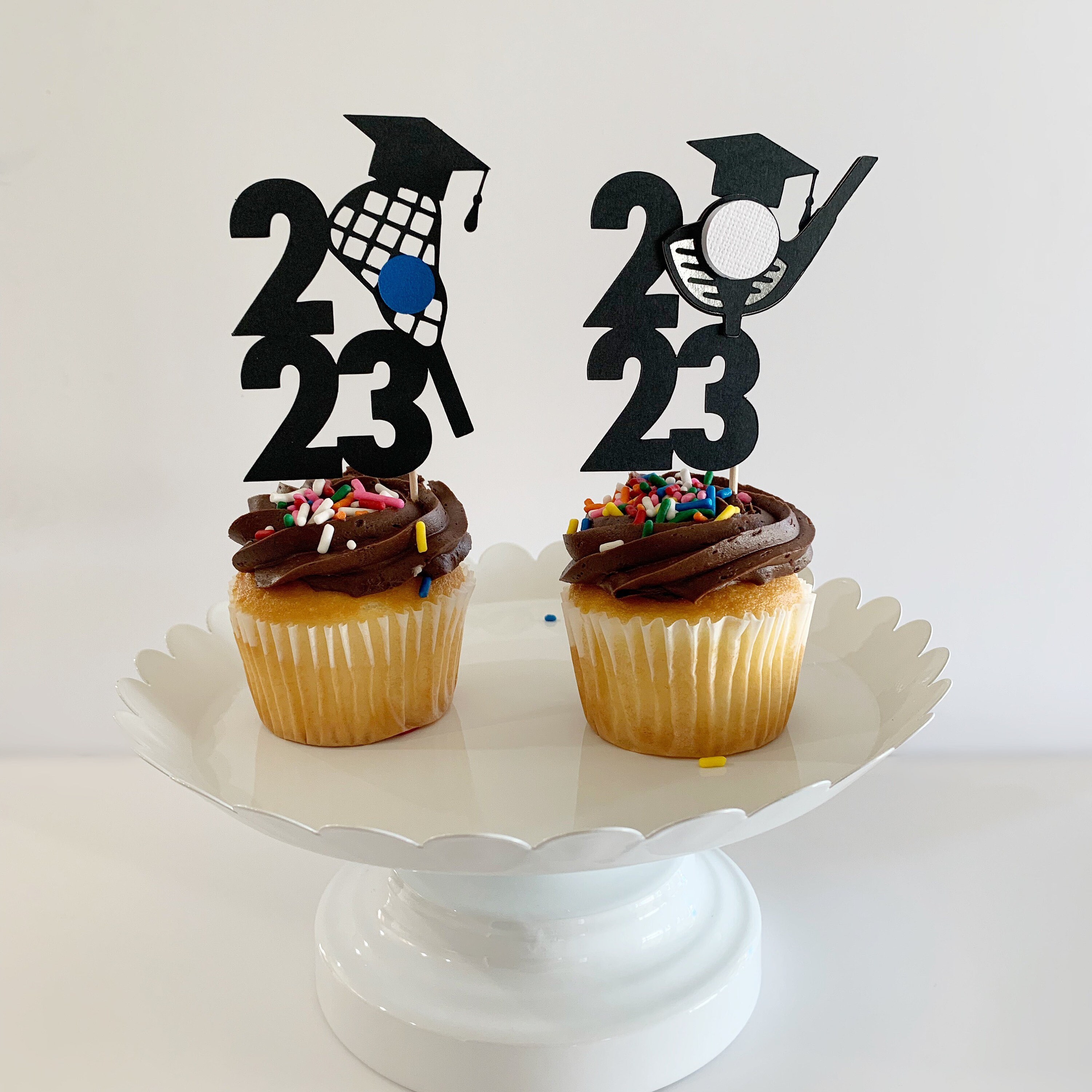 Graduation Cupcake Toppers With Sport, 2025, Sport/talent With Cap ...
