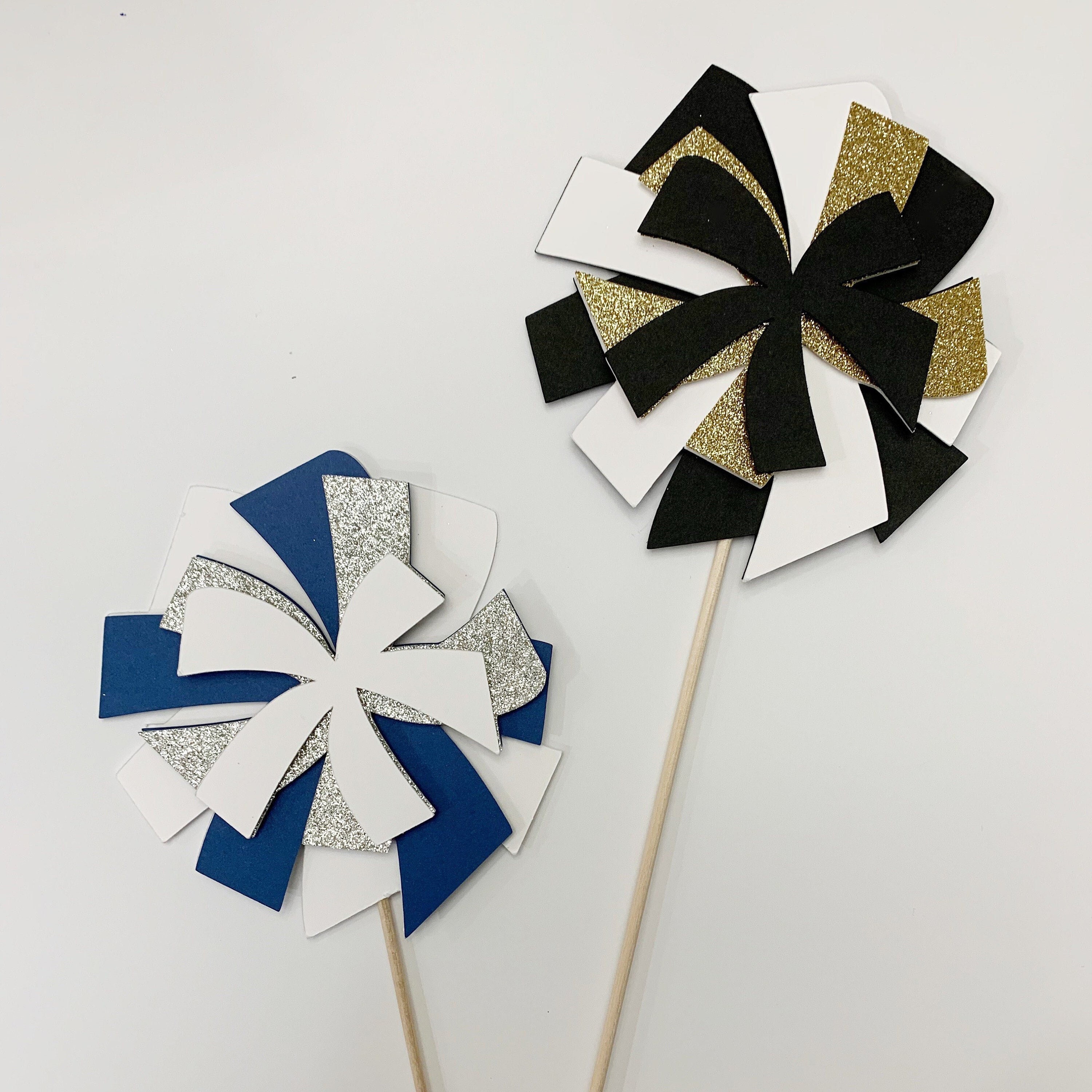 Cheer Team, Dance Team 3D Pom Pom Centerpiece Picks, Set of 3, Banquet ...