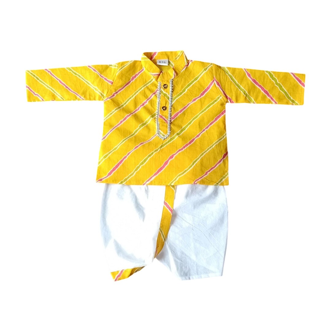 Indian Wedding Dress Haldi Ceremony Baby Boys Unique Yellow Shirt ...