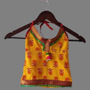 Ethnic Kids Wear Indian Baby Girls Rayon Dress Lace Work Top Lehariya ...