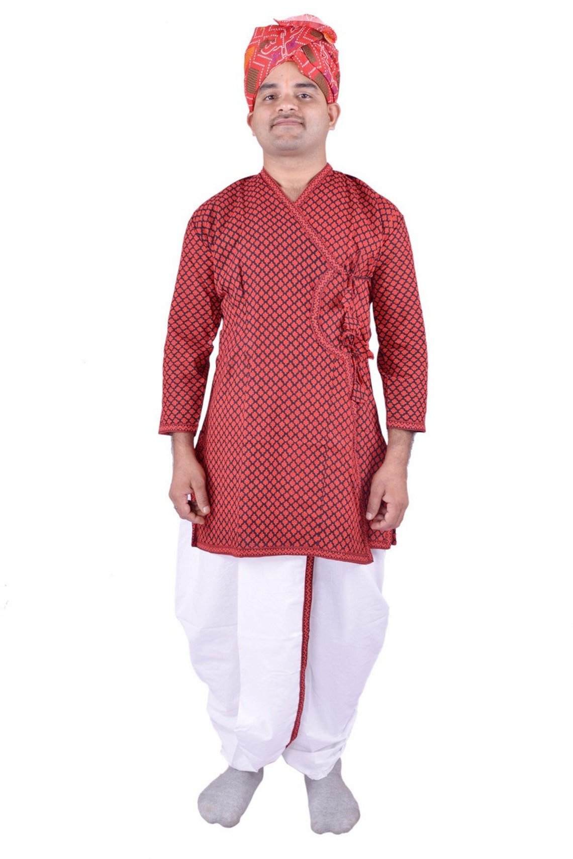 Indian Traditional Ethnic Mens Cotton Dhoti Kurta Turban | Etsy