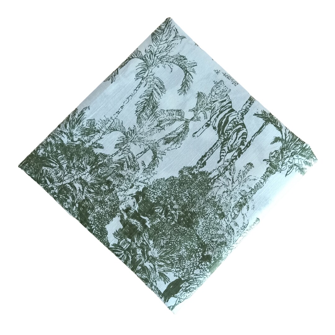 Tiger Jungle Block Print Cotton Fabric - by the Yard - Etsy