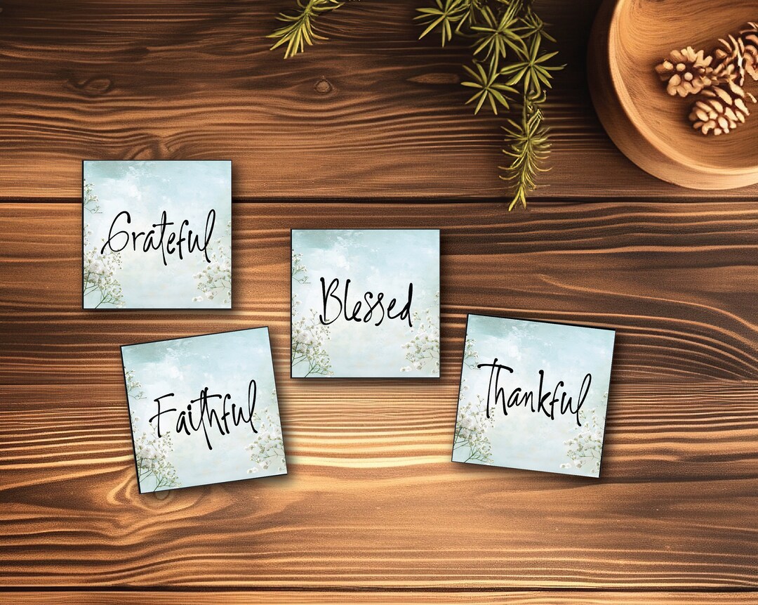 Inspirational Word Coasters: Floral MDF Coaster Set - Etsy