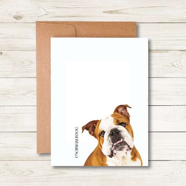 Bulldog Note Cards - Etsy