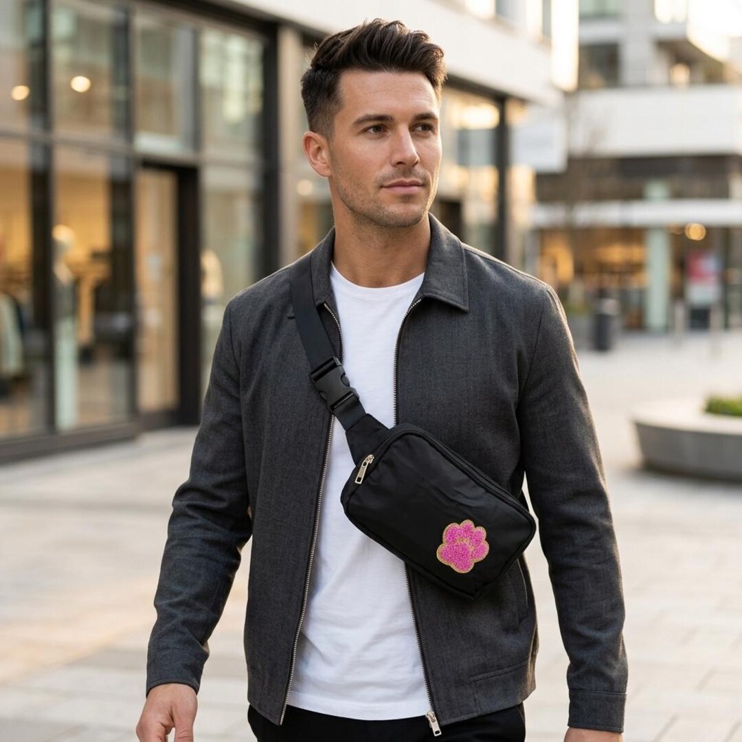 Dog Treat Bag Fanny Pack Paw Print Pet Accessory Dog Walking Hands Free ...
