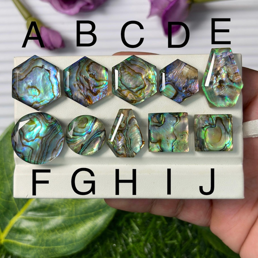 Faceted Abalone Shell Crystal Doublet: Fancy Gemstone for Jewelry - Etsy