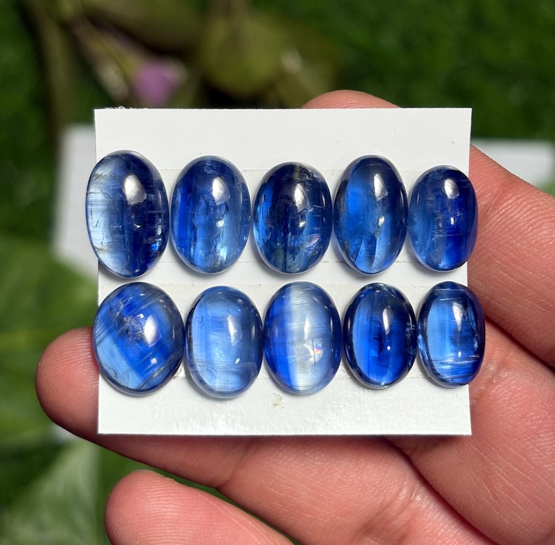 Blue Kyanite Oval Cabochon Strip – Jewelry Making Gemstone (13–16 Mm ...