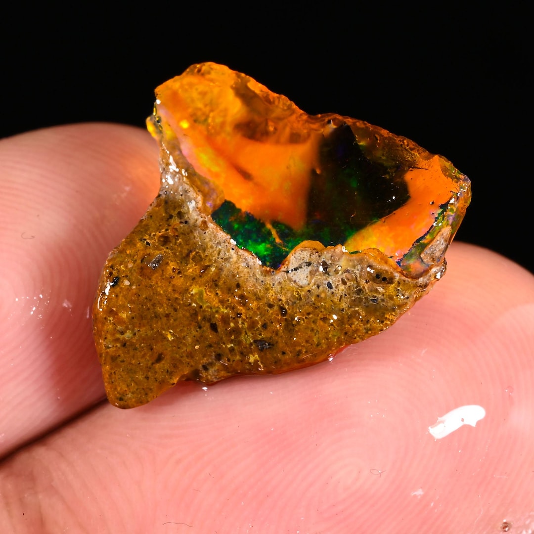 Small Ethiopian Welo Opal Rough Gemstone, Natural Fire Opal for ...