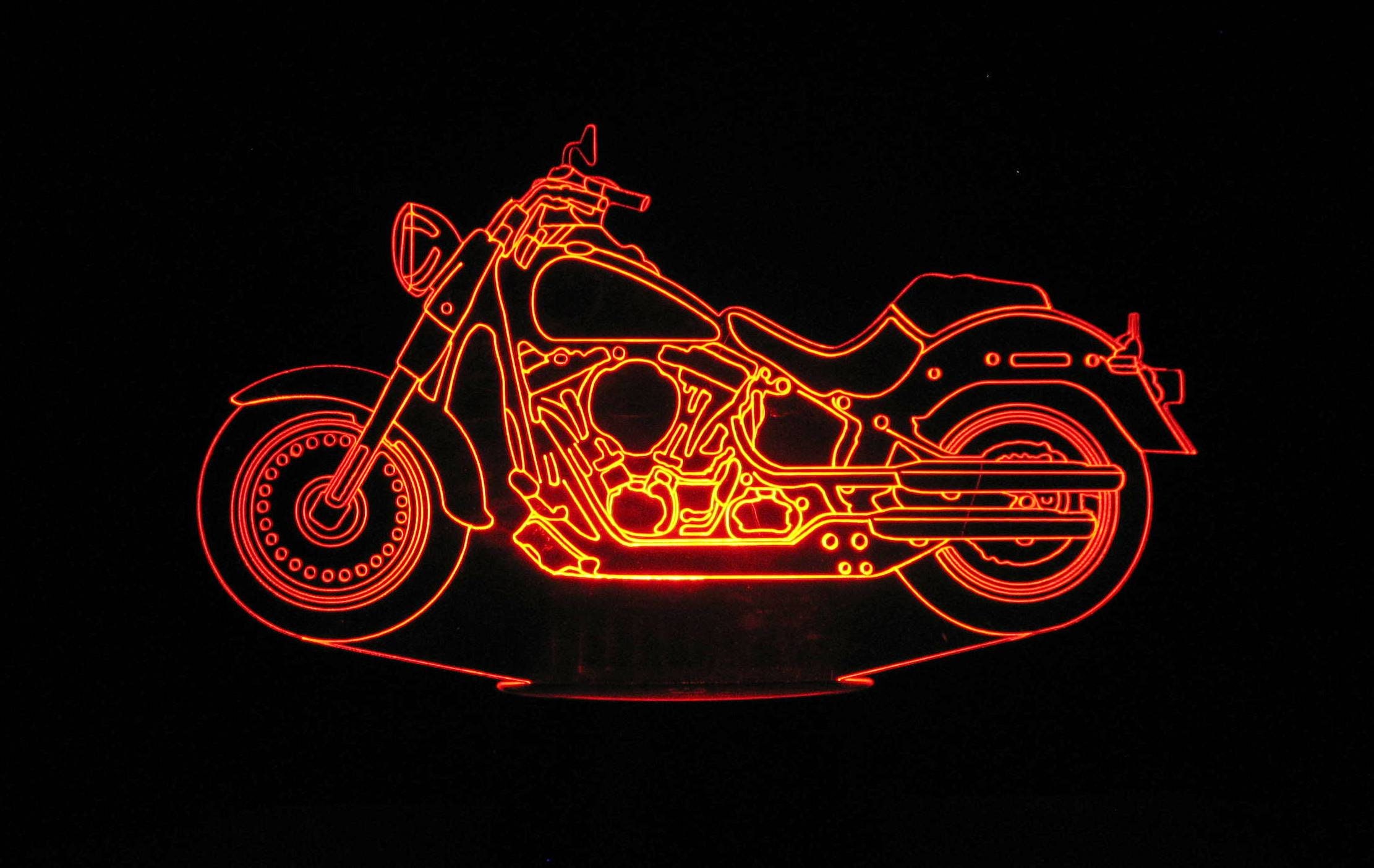 Motorcycle HD 3-D Optical Illusion Rectangle LED Desk Table - Etsy
