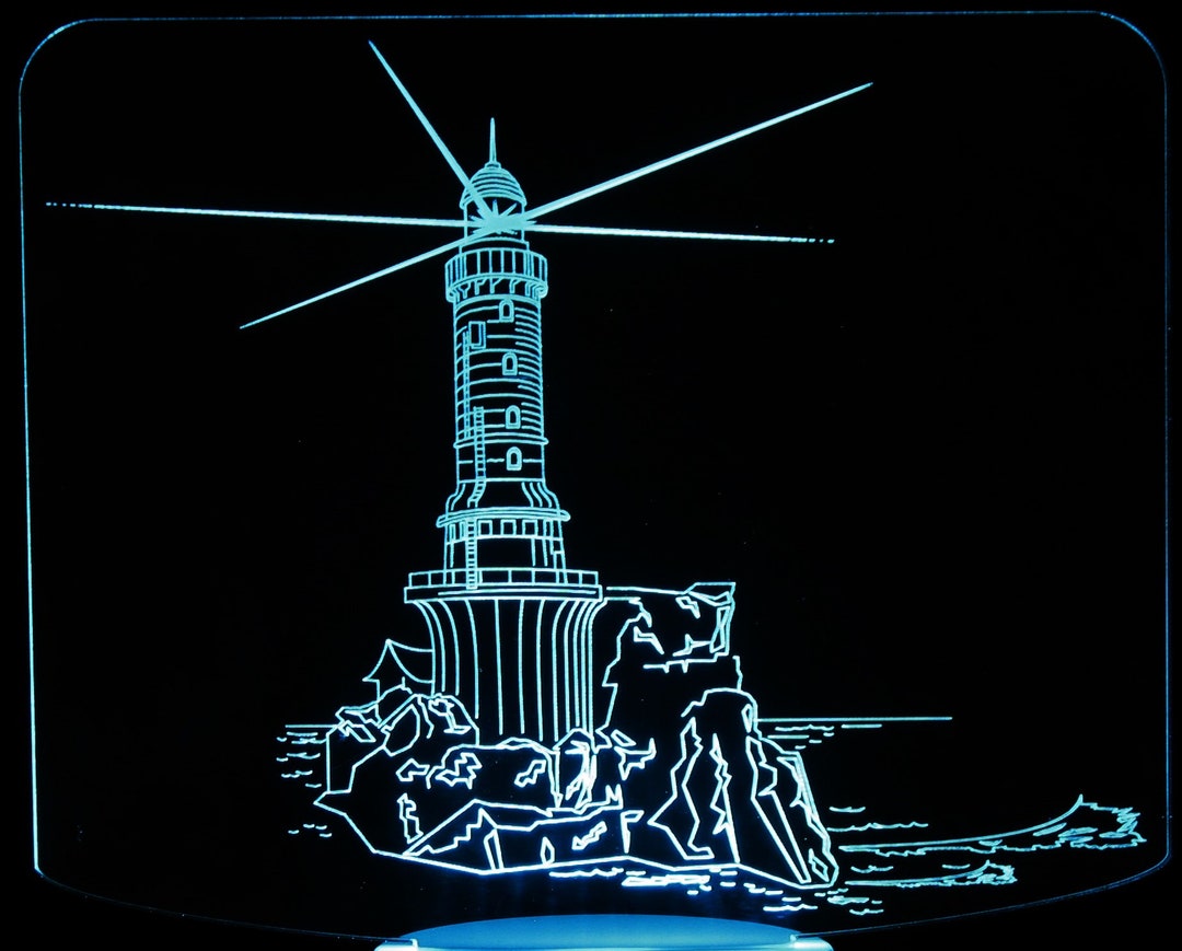 Lighthouse Seashore 3-D Optical Illusion Multicolored LED Lamp - Etsy