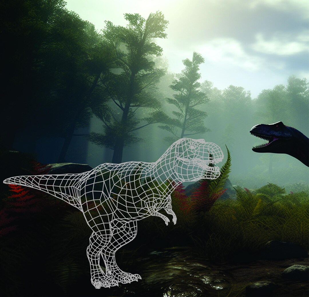 Dinosaurs 3-D Optical Illusion Rectangle Remote Base - Etsy