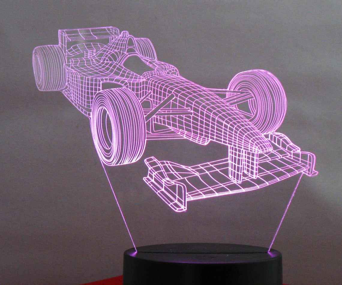 Formula 1 Side View Race Car With New Rectangle Base and - Etsy