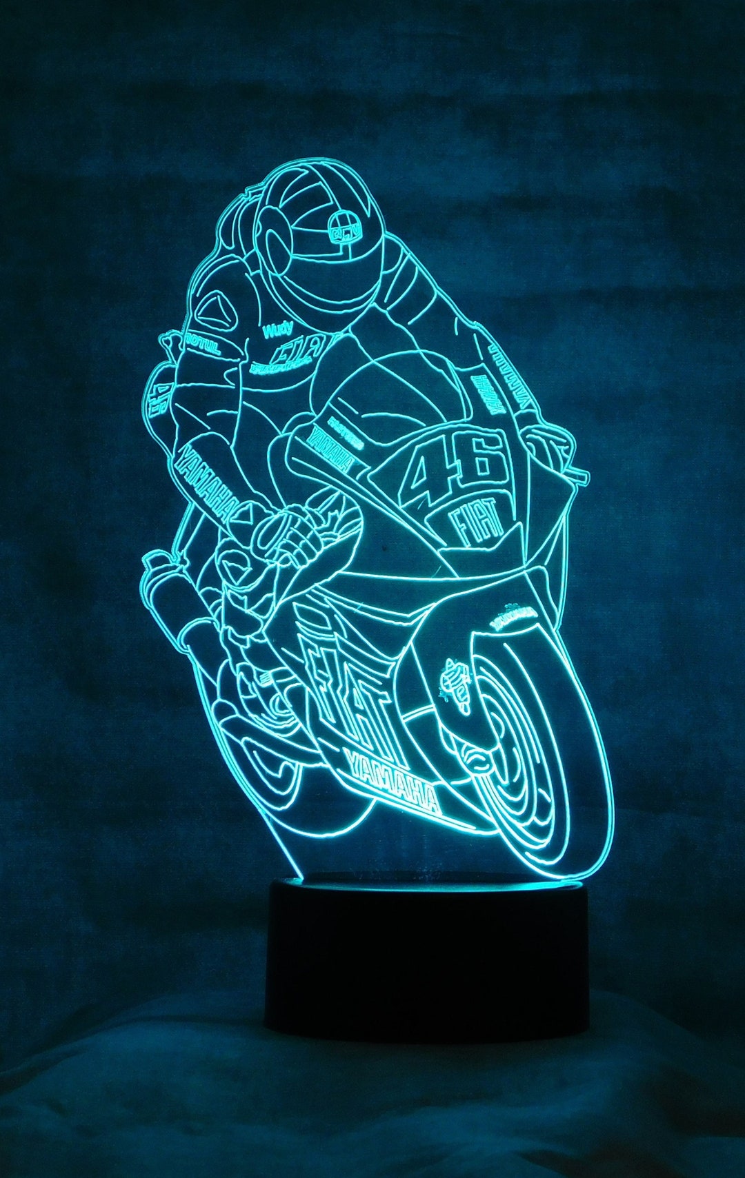 Motorcycle Yamaha Supersport 3-D Optical Illusion Multicolored LED Lamp ...
