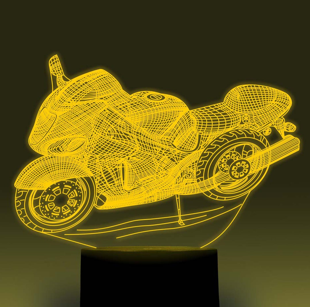 Motorcycle Street Racer 3-D Optical Illusion LED Desk Table - Etsy