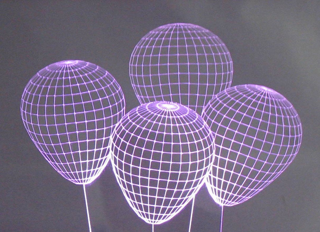 Balloons 3-D Optical Illusion Multicolored Rectangle Lamp - Etsy