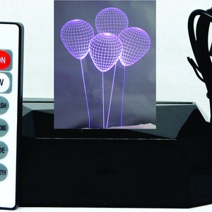 Balloons 3-D Optical Illusion Multicolored Rectangle Lamp - Etsy