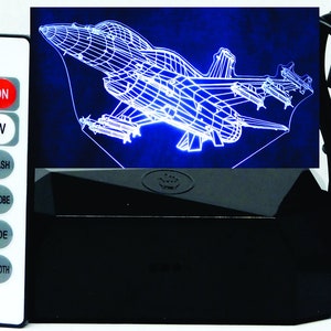 F-16 Version 2 Fighter Jet 3-D Optical Illusion Rectangle Base ...
