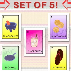Horchata Print Loteria Mexican Drinks Agua Fresca Spanish Loteria Card ...