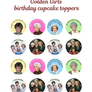 Golden Girls Cupcake Toppers: Retro Party Decorations (PDF File) - Etsy