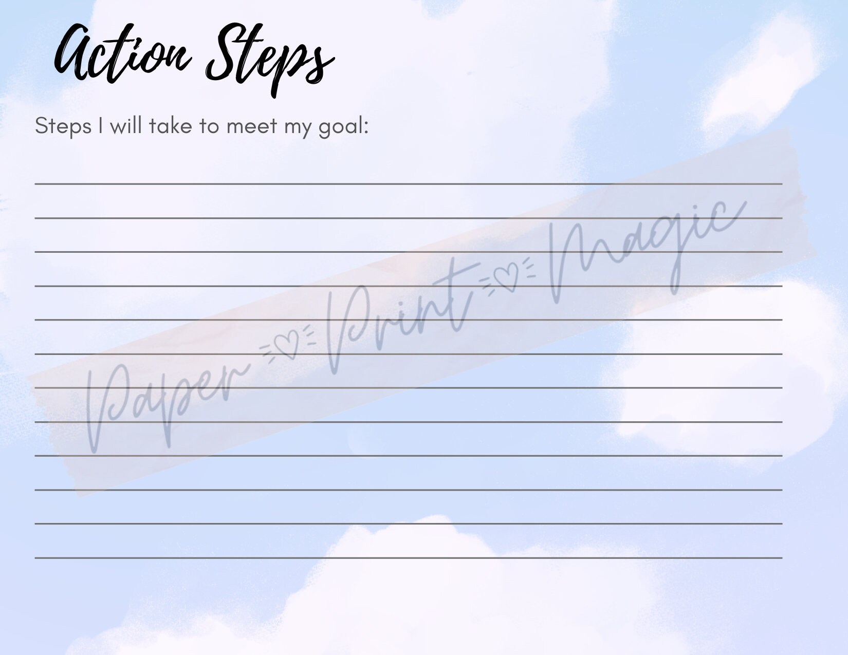 Kawaii Goal Setting Card Goal Tracker Printable Goal Card Focus ...