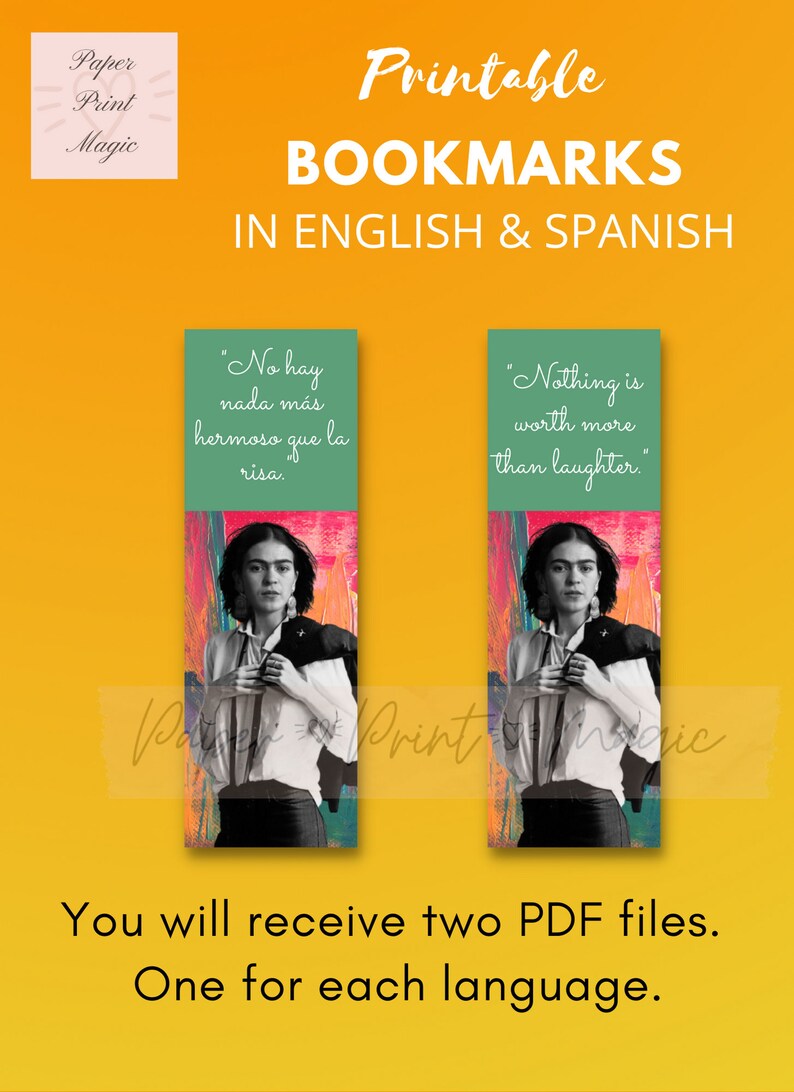 8 Bookmarks | Printable Frida Kahlo Bookmarks #2 | Digital Download ...