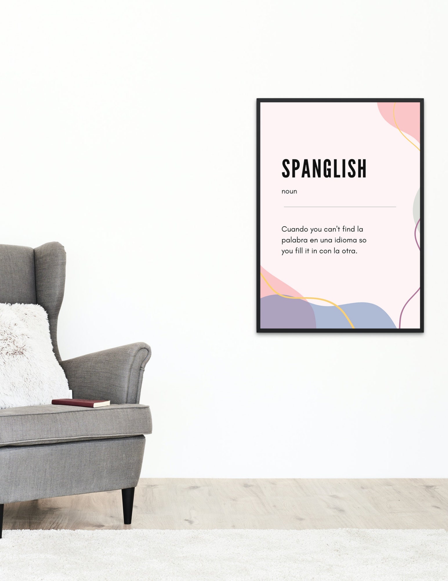 Spanglish Definition • Humor • Latinx • Funny Sign • Instant Download ...