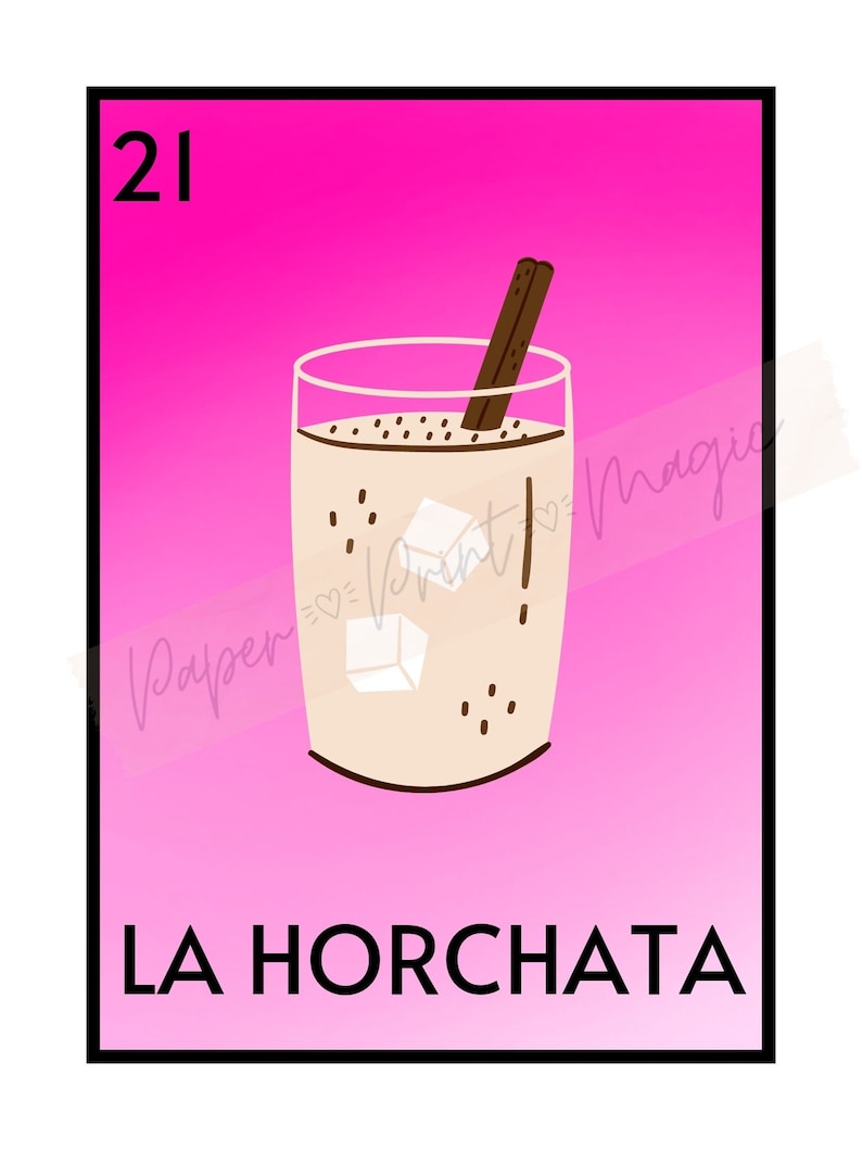 Horchata Print | Loteria | Mexican Drinks | Agua Fresca | Spanish ...
