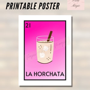 Horchata Print | Loteria | Mexican Drinks | Agua Fresca | Spanish ...