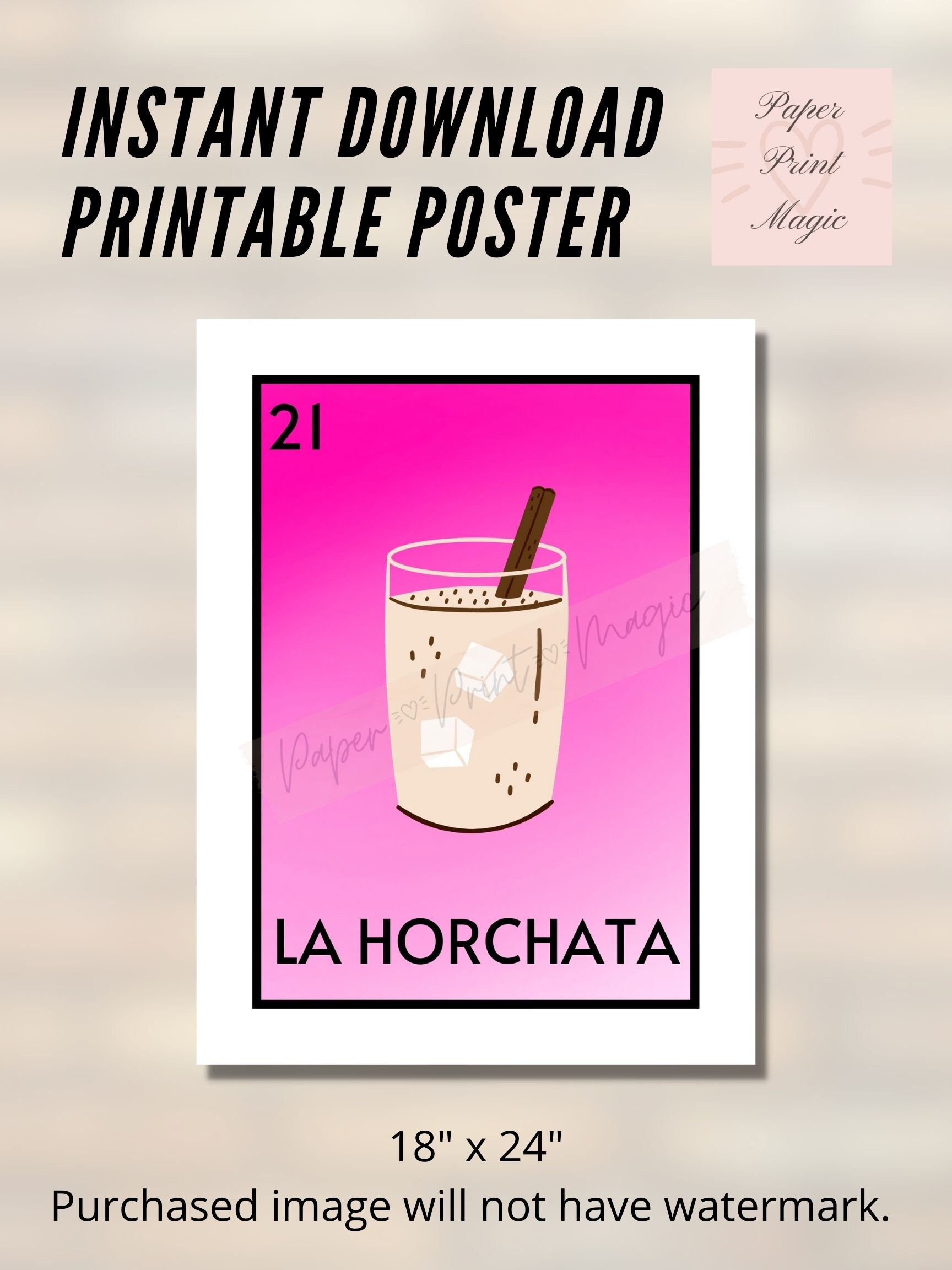 Horchata Print | Loteria | Mexican Drinks | Agua Fresca | Spanish ...