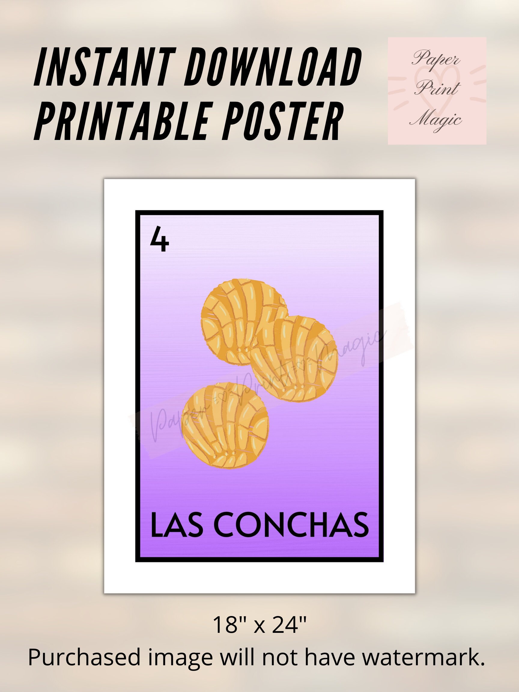 Conchas Print Loteria Mexican Sweet Bread Pan Dulce - Etsy