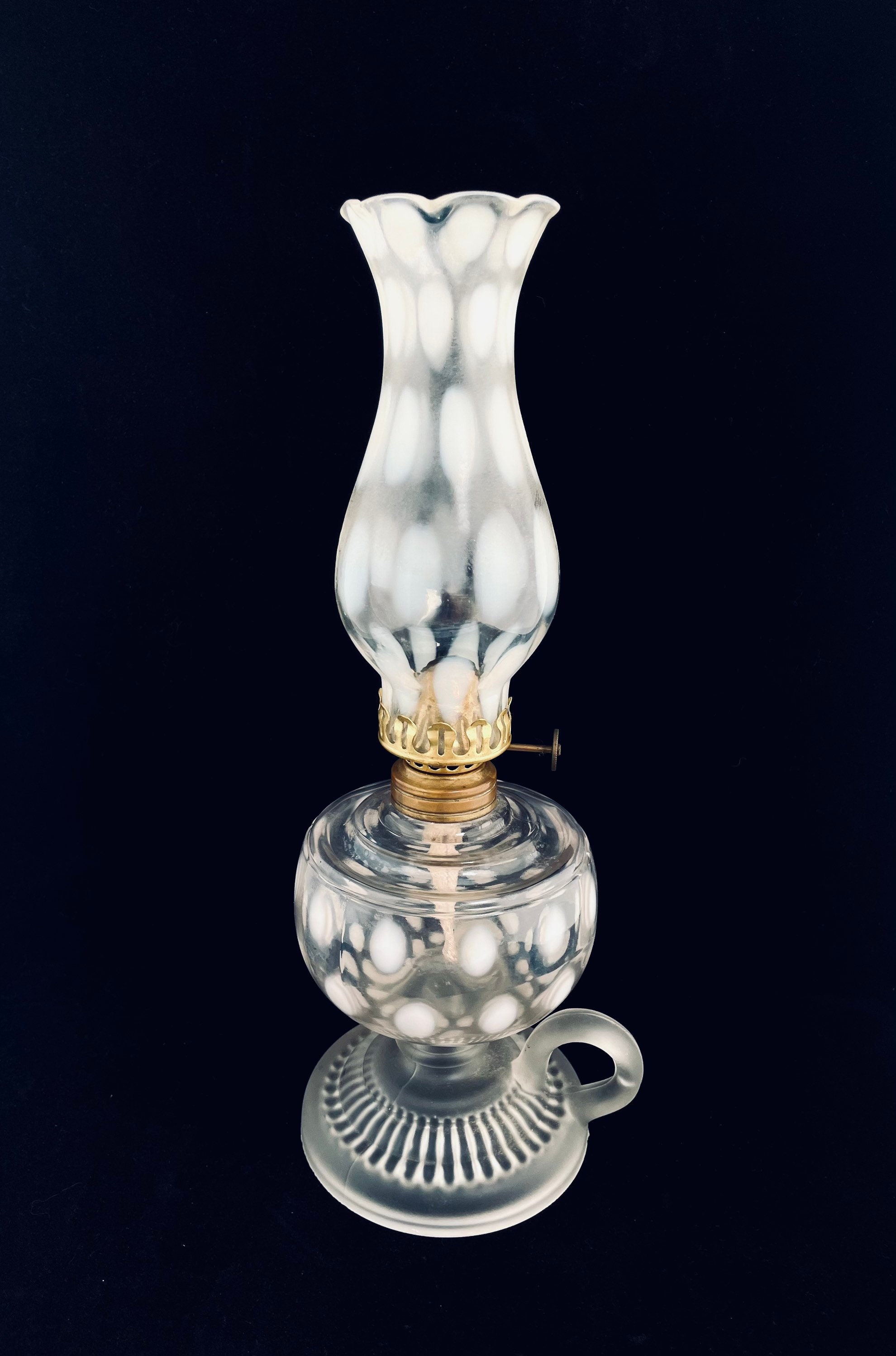 Vintage/antique Venetian Opalescent Coin Dot Hand Lamp - Etsy