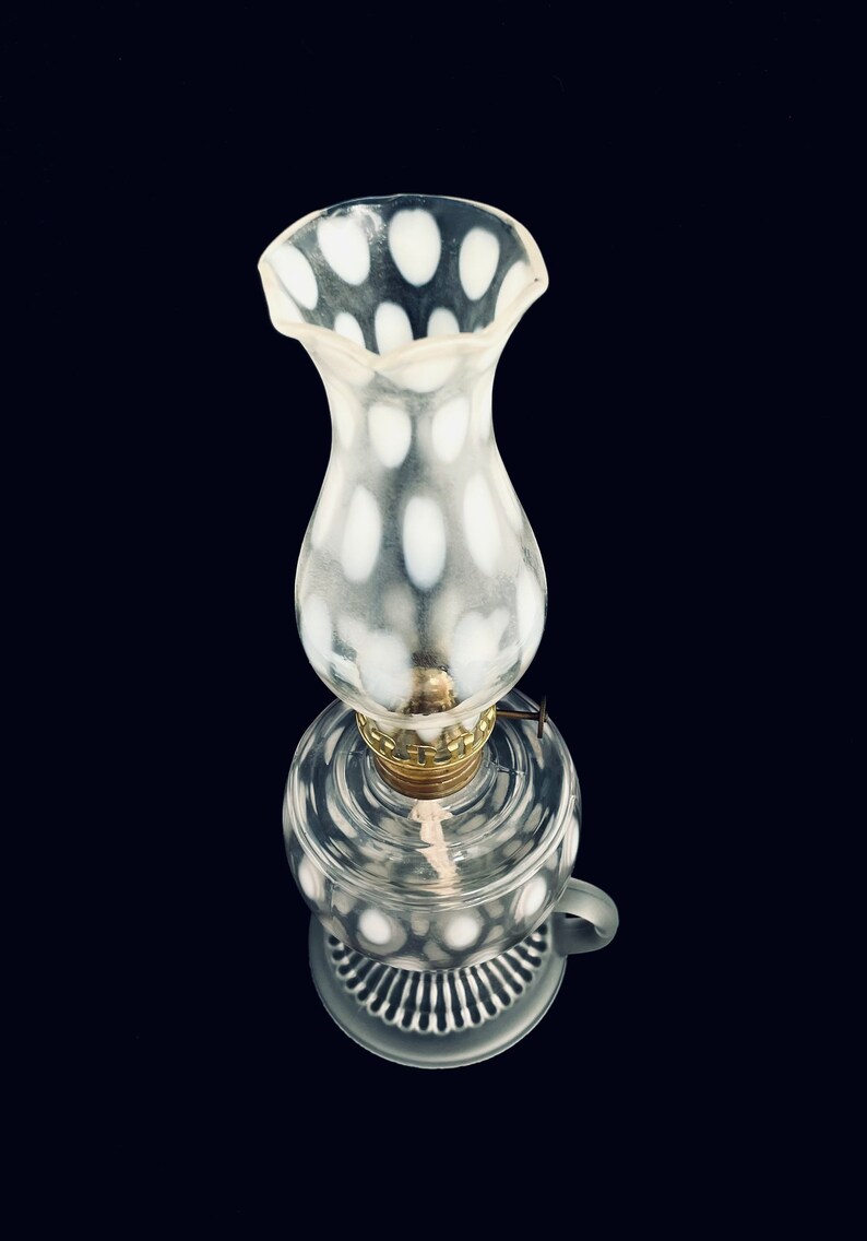 Vintage/antique Venetian Opalescent Coin Dot Hand Lamp - Etsy