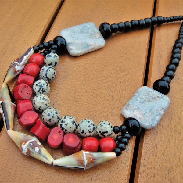 Coral Stone Necklace - Etsy