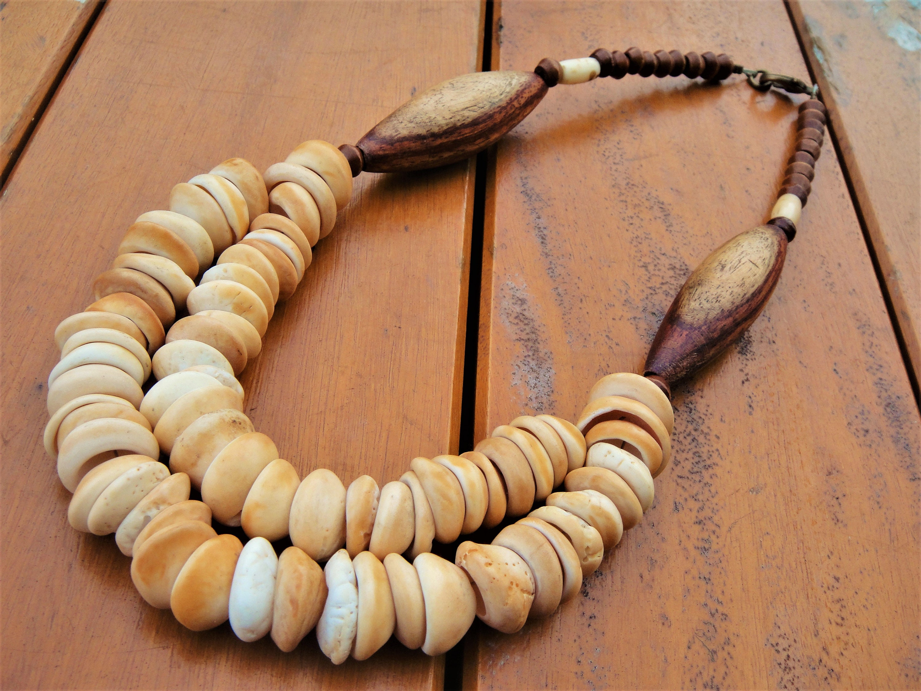 Tribal Shell Bib Ethnic Bone Necklace Luxury High End Chunky Necklace ...