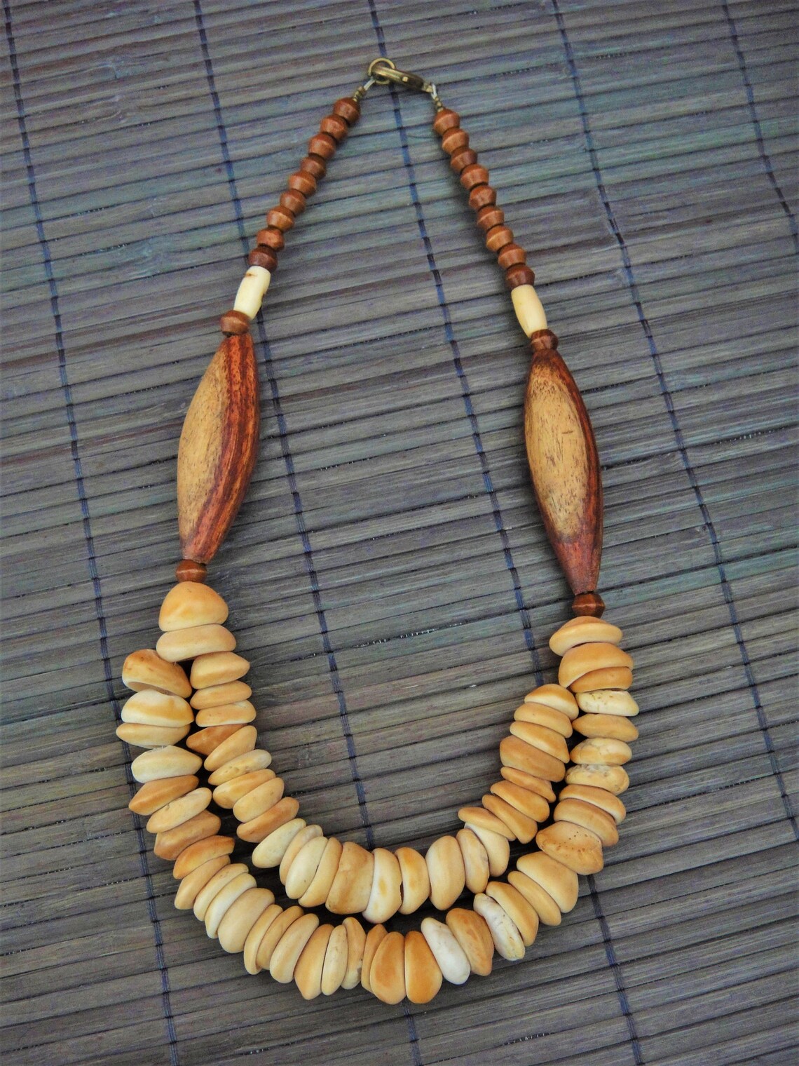 Tribal Shell Bib Ethnic Bone Necklace Luxury High End Chunky Necklace ...