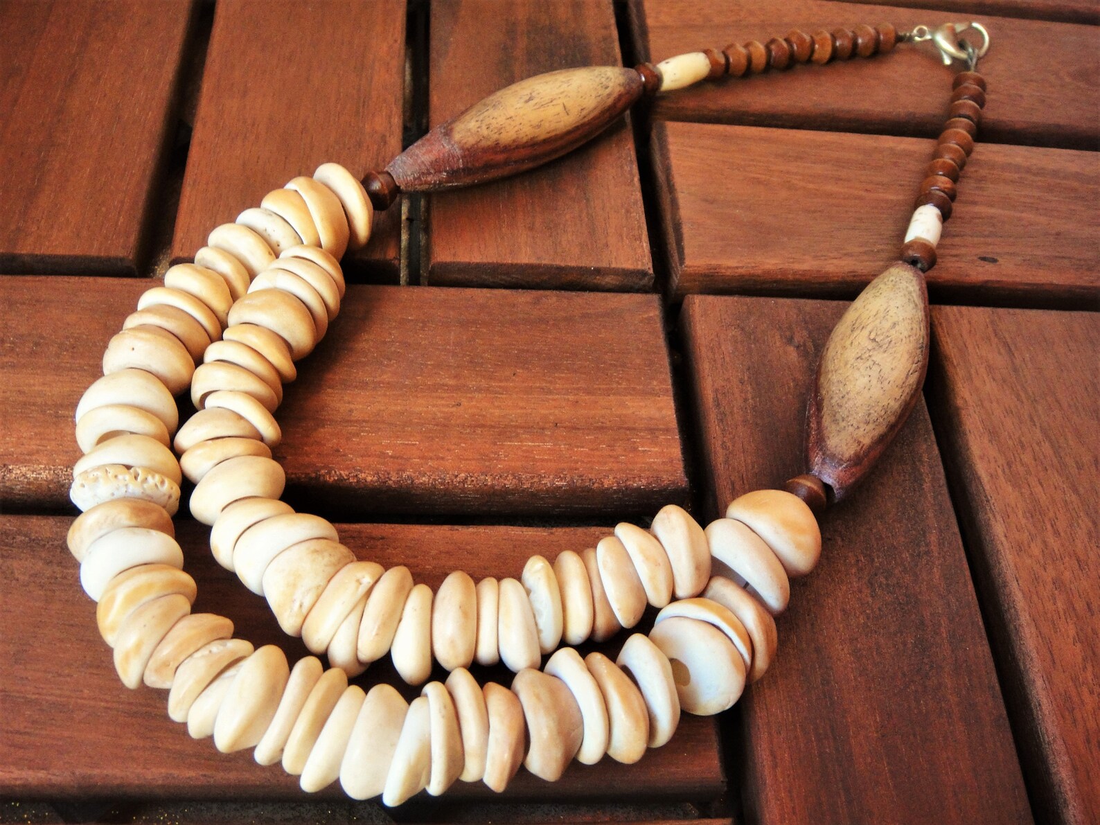 Tribal Shell Bib Ethnic Bone Necklace Luxury High End Chunky Necklace ...