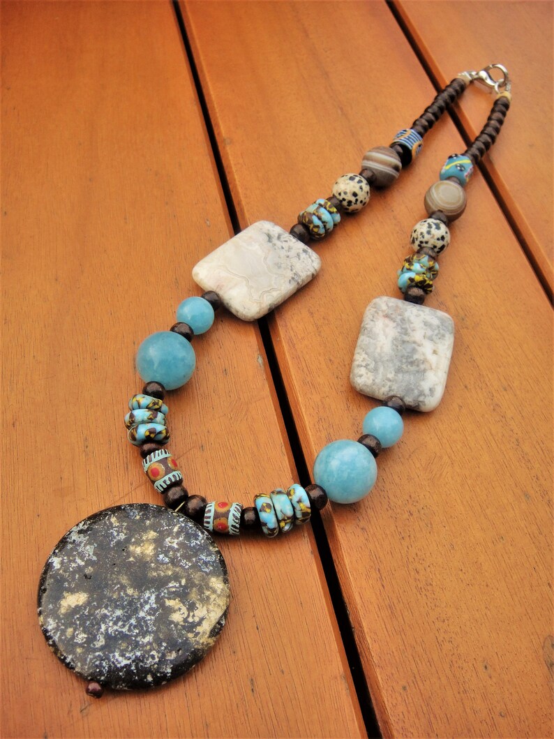 Semi-precious Stones Jasper Necklace Quartz Gemstones Ethnic - Etsy