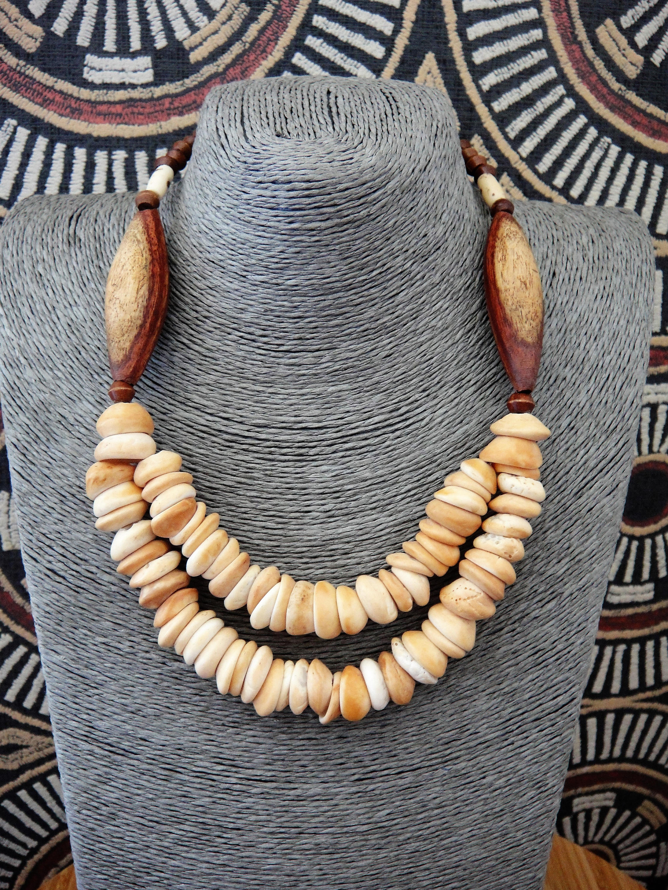 Tribal Shell Bib Ethnic Bone Necklace Luxury High End Chunky Necklace ...