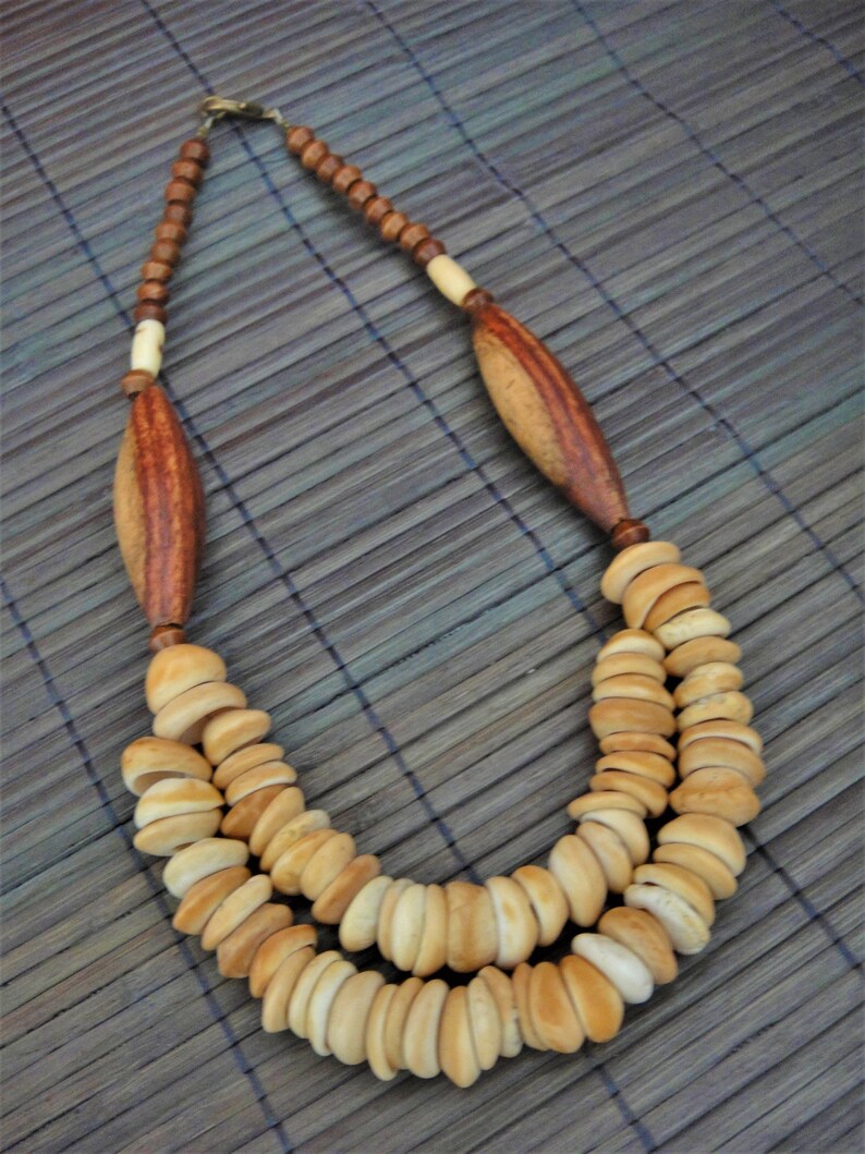 Tribal Shell Bib Ethnic Bone Necklace Luxury High End Chunky Necklace ...