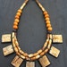 Ethnic Bone Necklace Chunky Batik Bone Beads Olive Wood Tribal Designer ...
