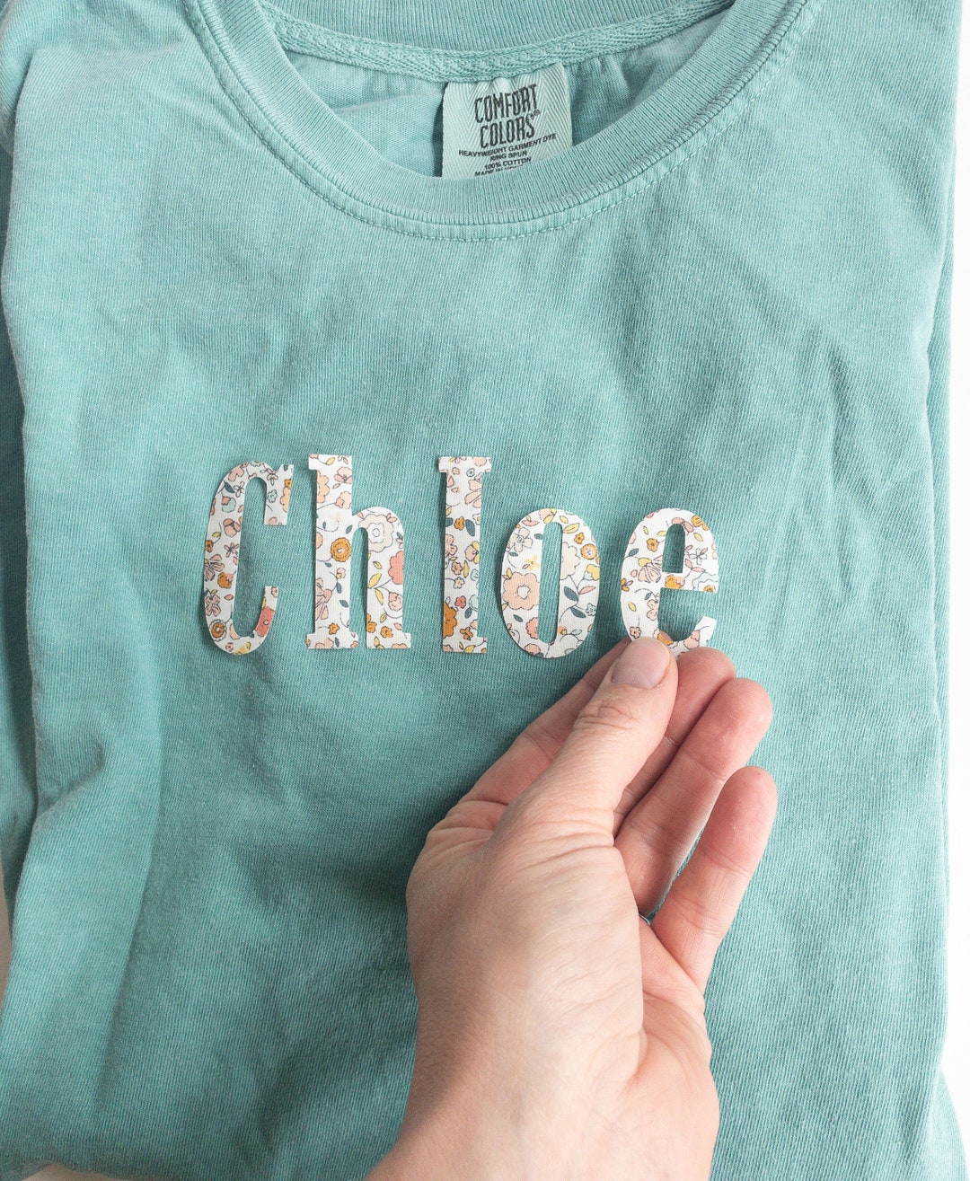 Iron on Fabric Name Applique Floral Fabric Name for Iron on Iron on ...