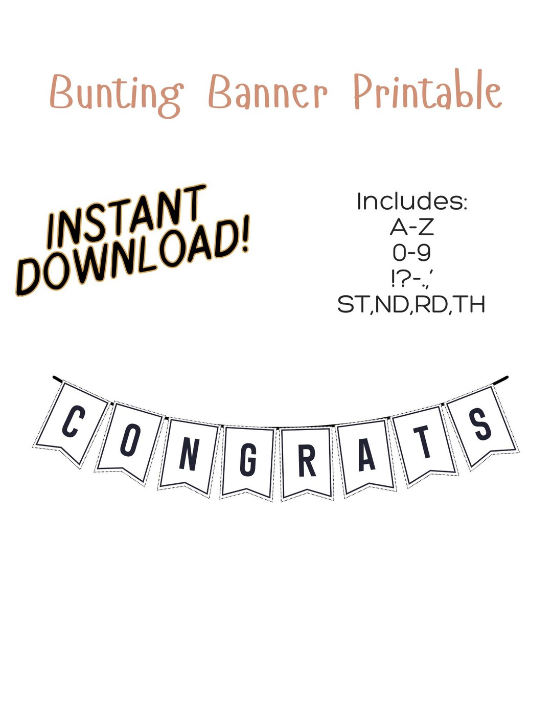 Custom Printable Flags for Banner DIY Party Decor Personalized Banner ...