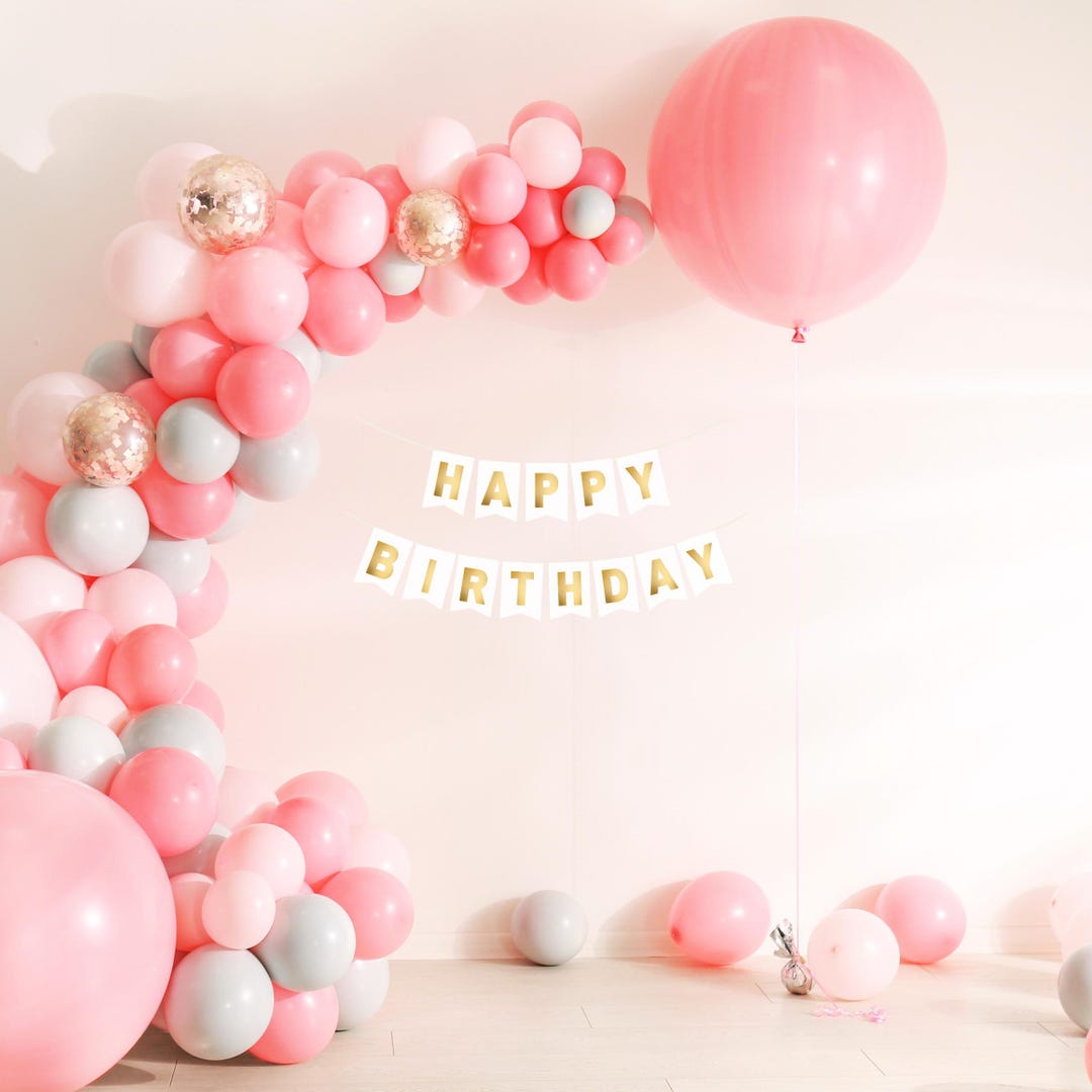 Happy Birthday Banner Printable for Birthday Wall Hanging Garland Gold ...