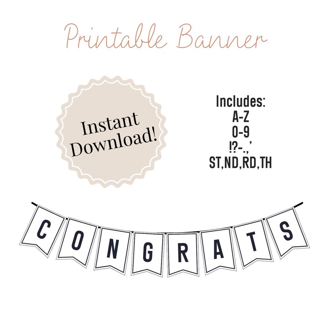 Custom Printable Flags for Banner DIY Party Decor Personalized Banner ...